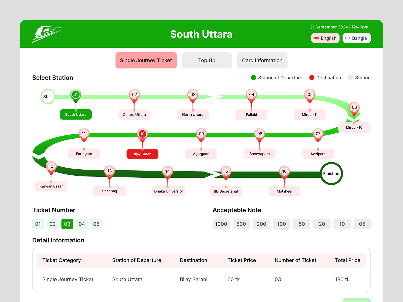 Ticketing Vending Machine (TVM) UI Design by Nazmul Haque on Dribbble