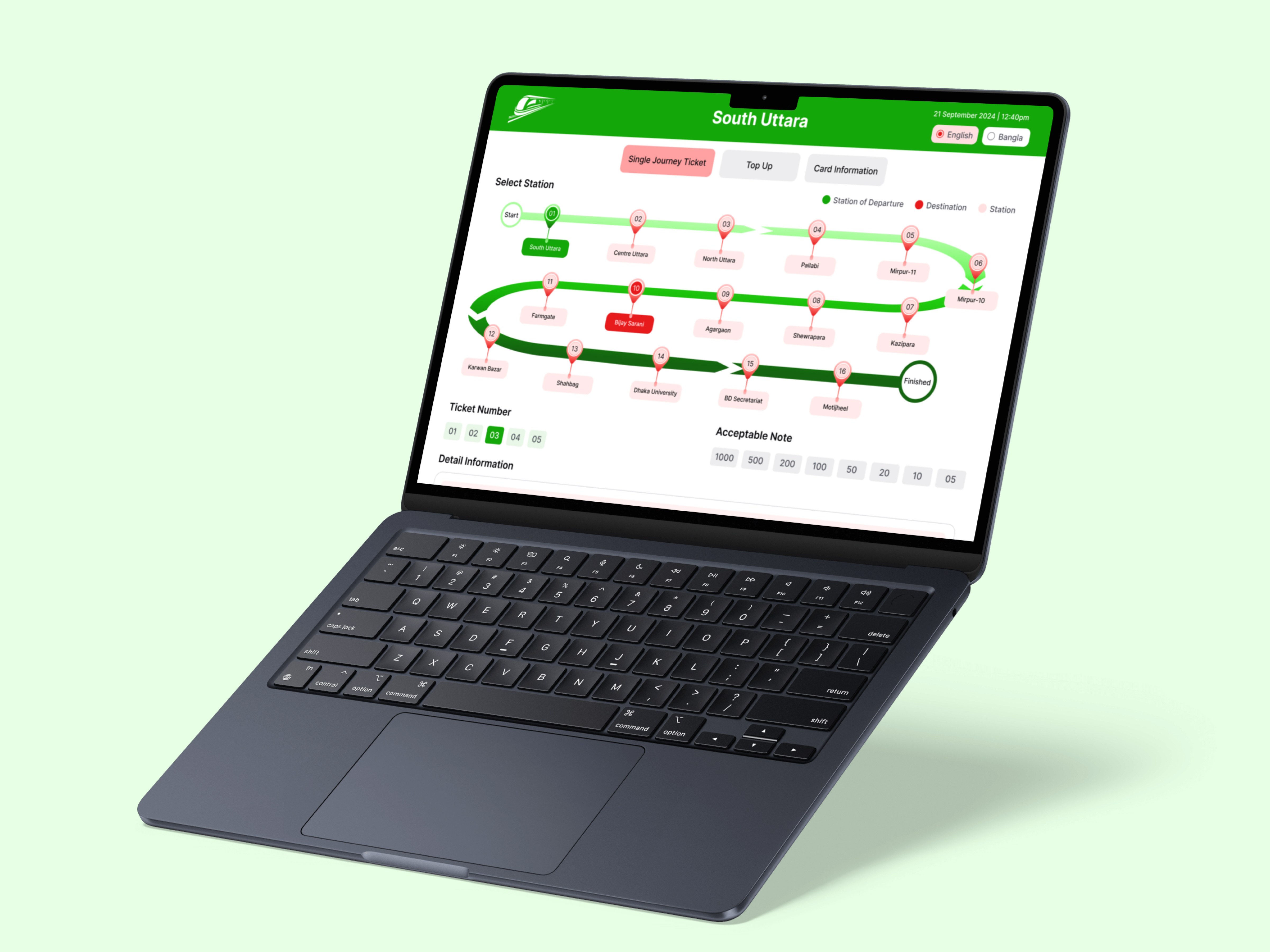 Ticketing Vending Machine (TVM) UI Design by Nazmul Haque on Dribbble