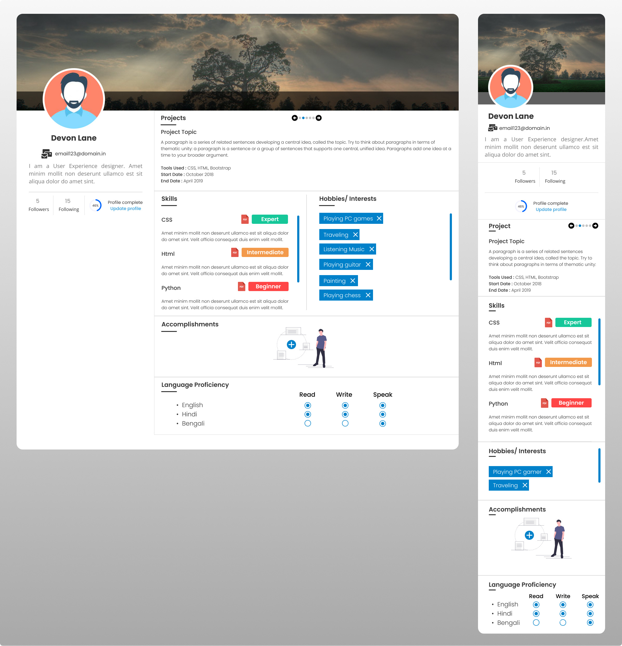 Student Profile Page designs, themes, templates and downloadable ...