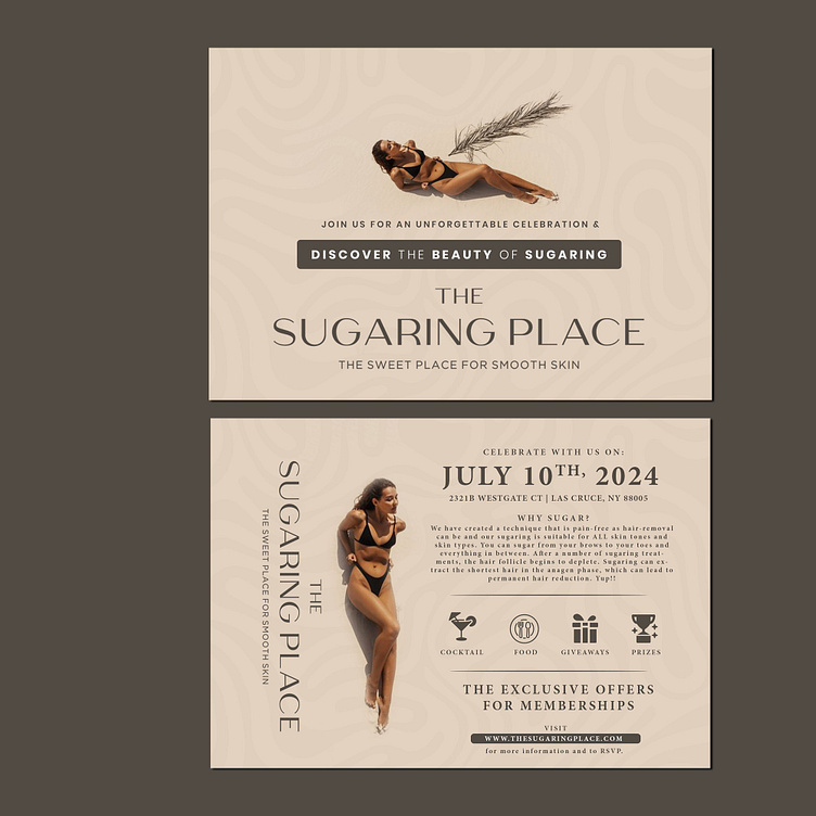Sugaring Place invitation design by DSCMedia on Dribbble