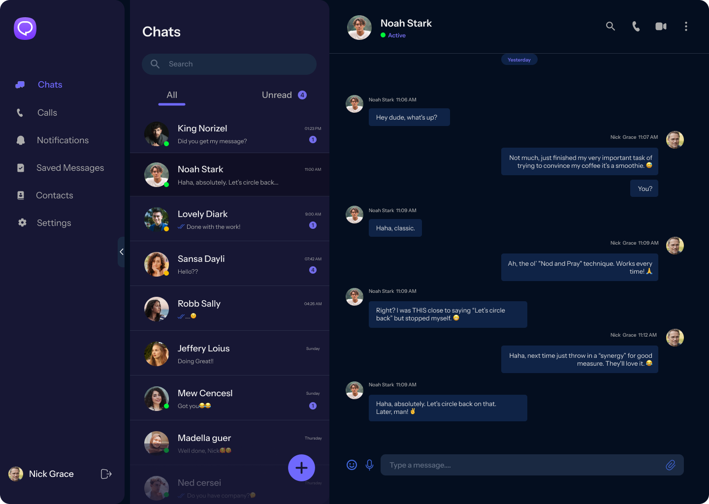 Day 13 - Messaging App by Barani on Dribbble