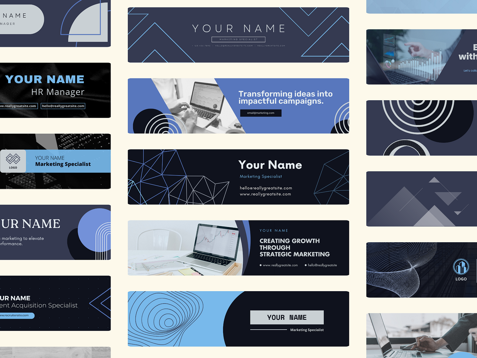 LinkedIn Blue Profile Cover Templates | Professional Banners by Paula ...