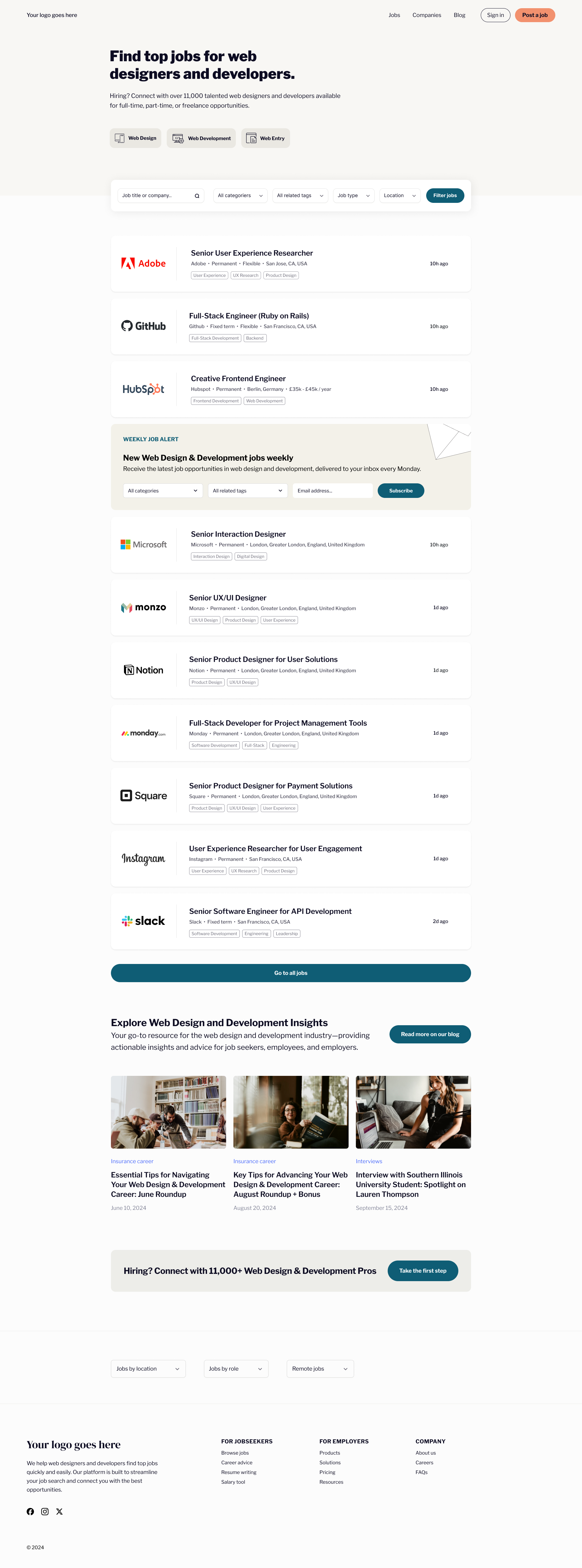 Job board theme design by Sindre Olsson on Dribbble