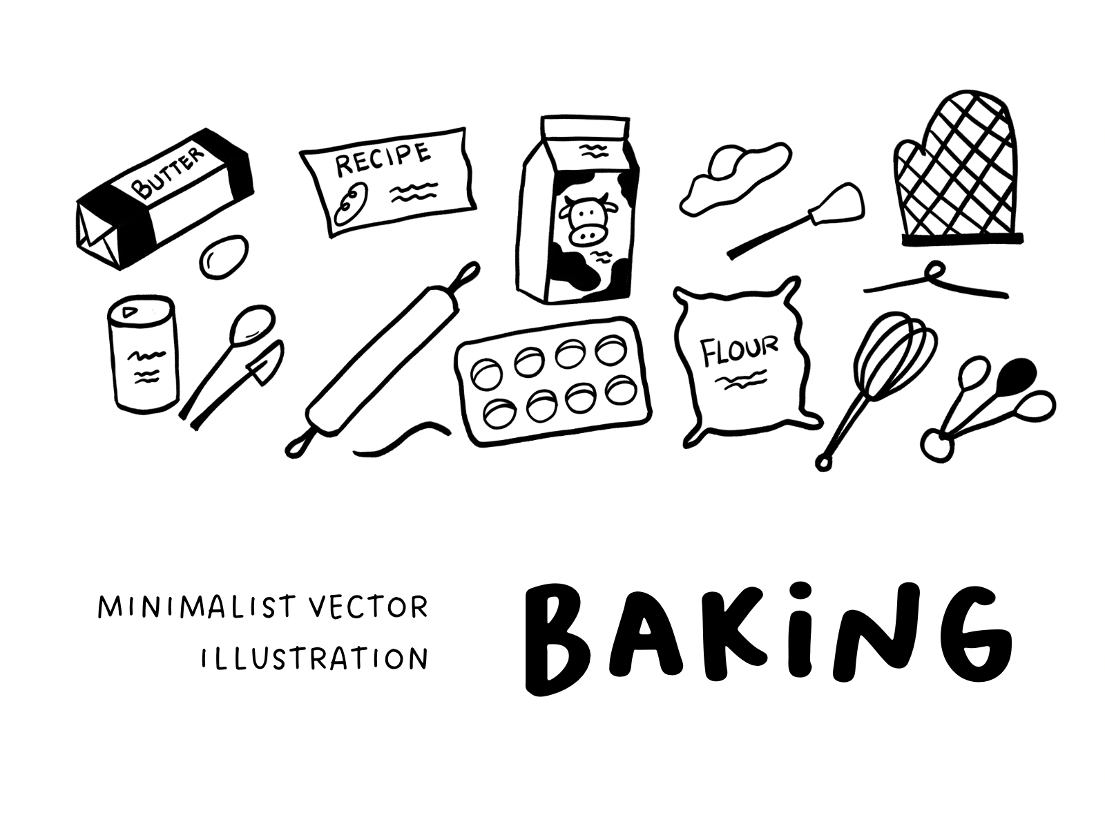 Modern Baking Vector – Minimalist Home Baking Illustration by Adisti ...