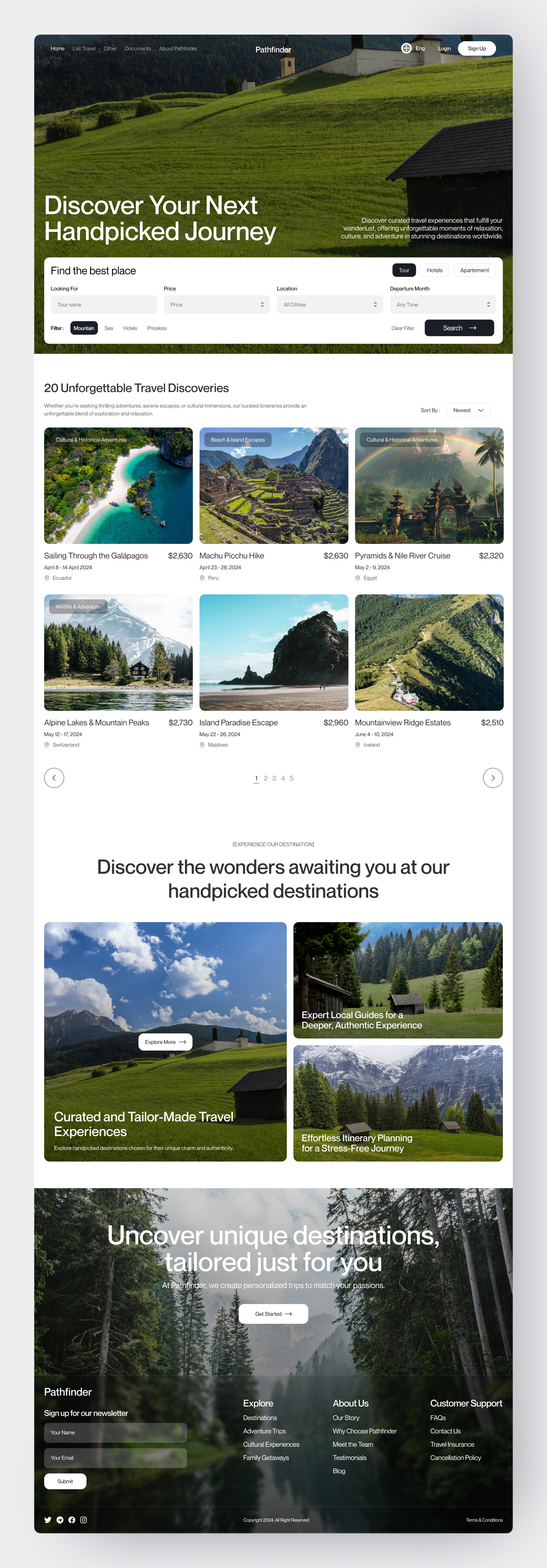 Pathfinder - Destinations List Page by Milo for Korsa on Dribbble