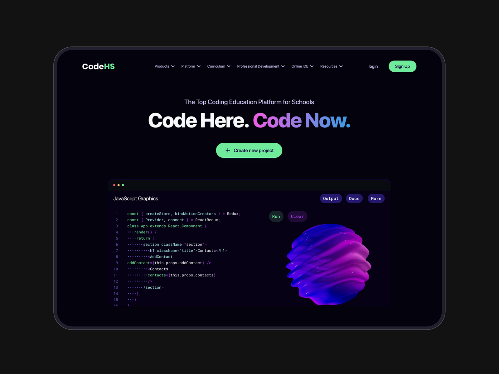 CodeHS responsive by Taras Migulko for Emote on Dribbble