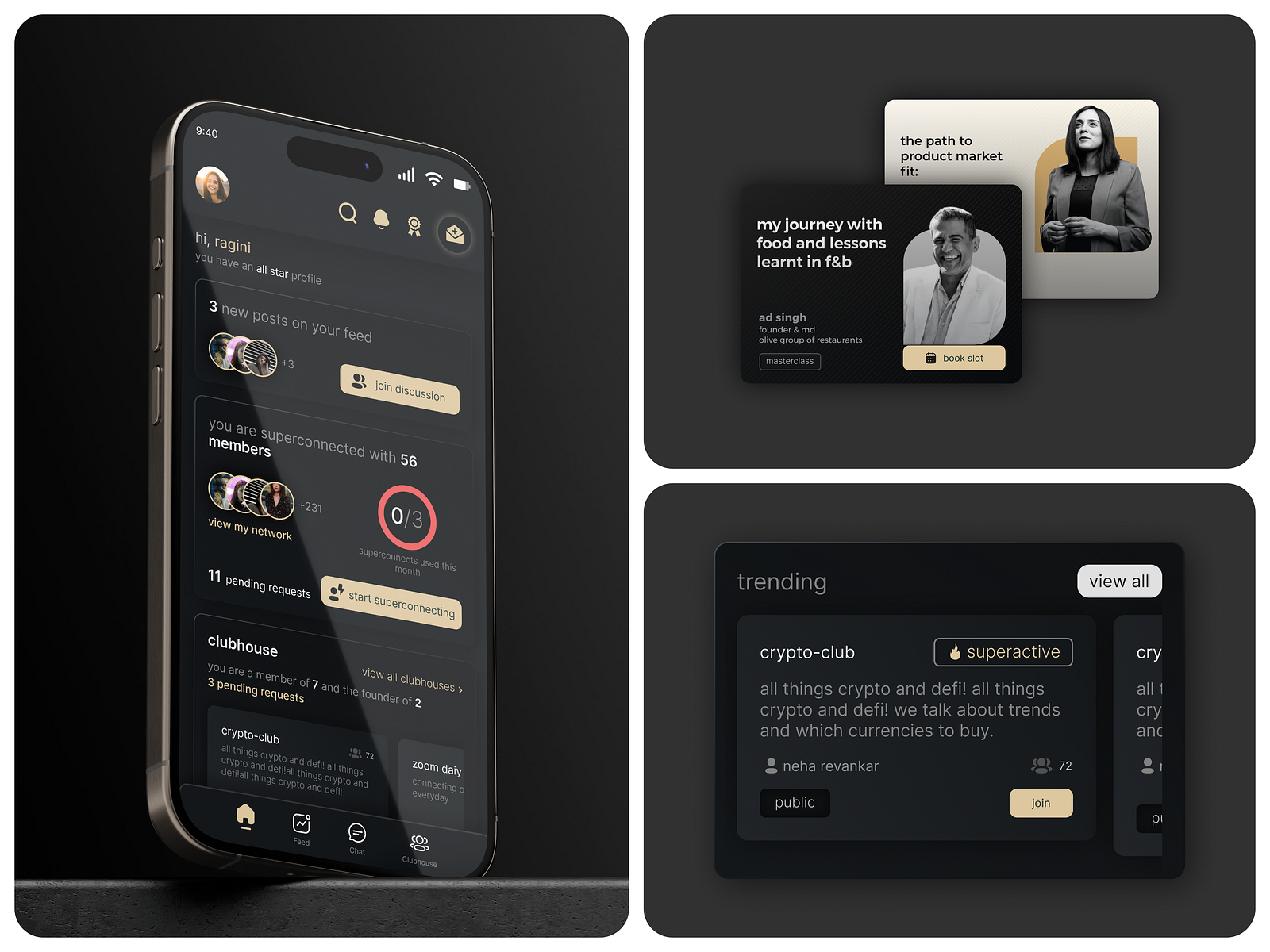 Women's Professional Network App Design by What if Design on Dribbble