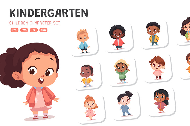 Kindergarten - Character Set by alolieli on Dribbble