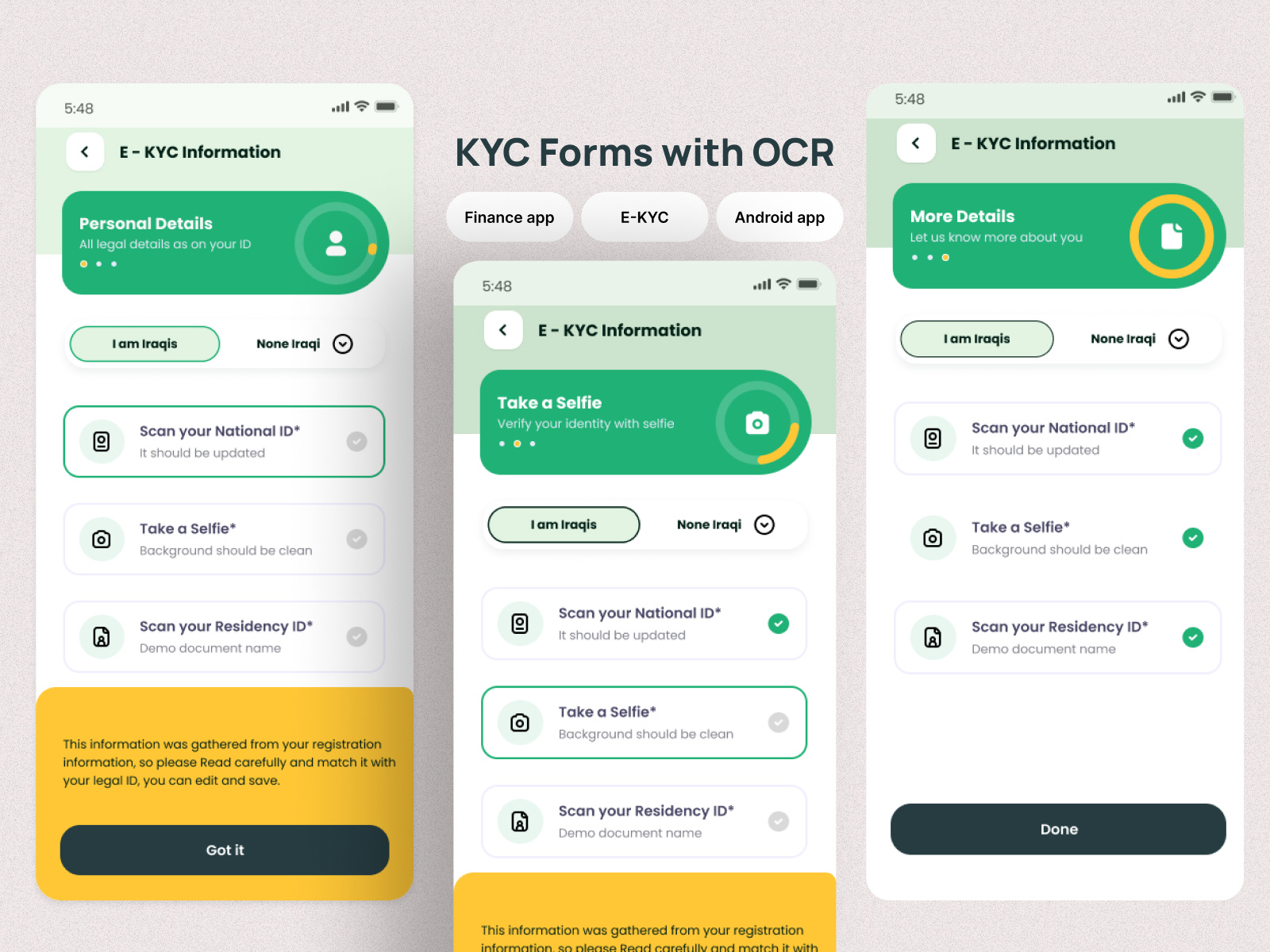 Al-Qaseh Finance App KYC Forms with OCR screens by Saloneel (The duo designers) on Dribbble