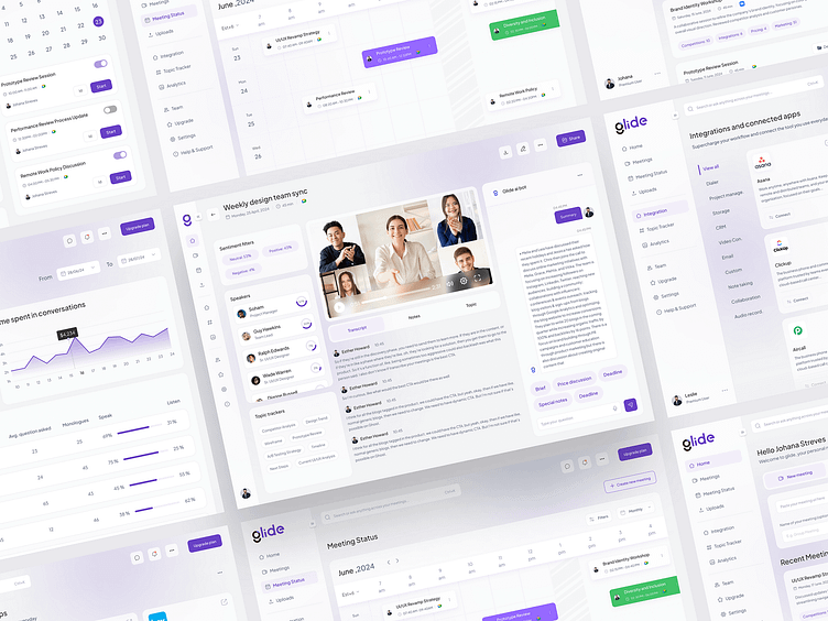 Glide - AI Meeting Dashboard Design by Muhammad Shofiuddoula for Zeyox Studio on Dribbble