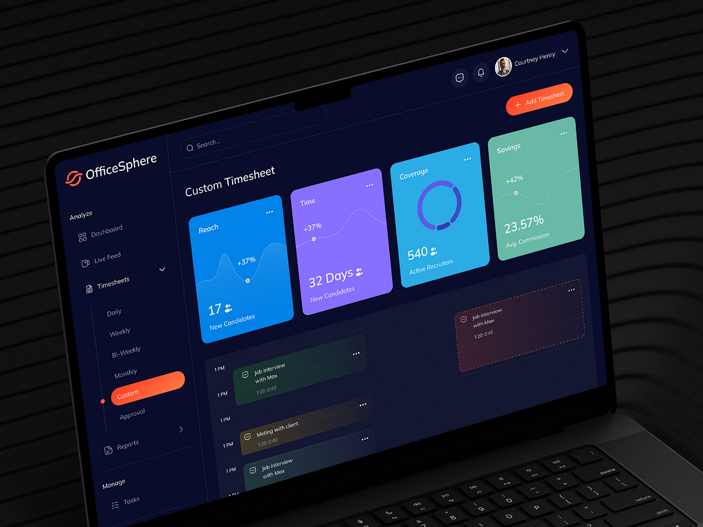 Custom Timesheet Management Dashboard UI/UX Design by Riazul Islam on ...