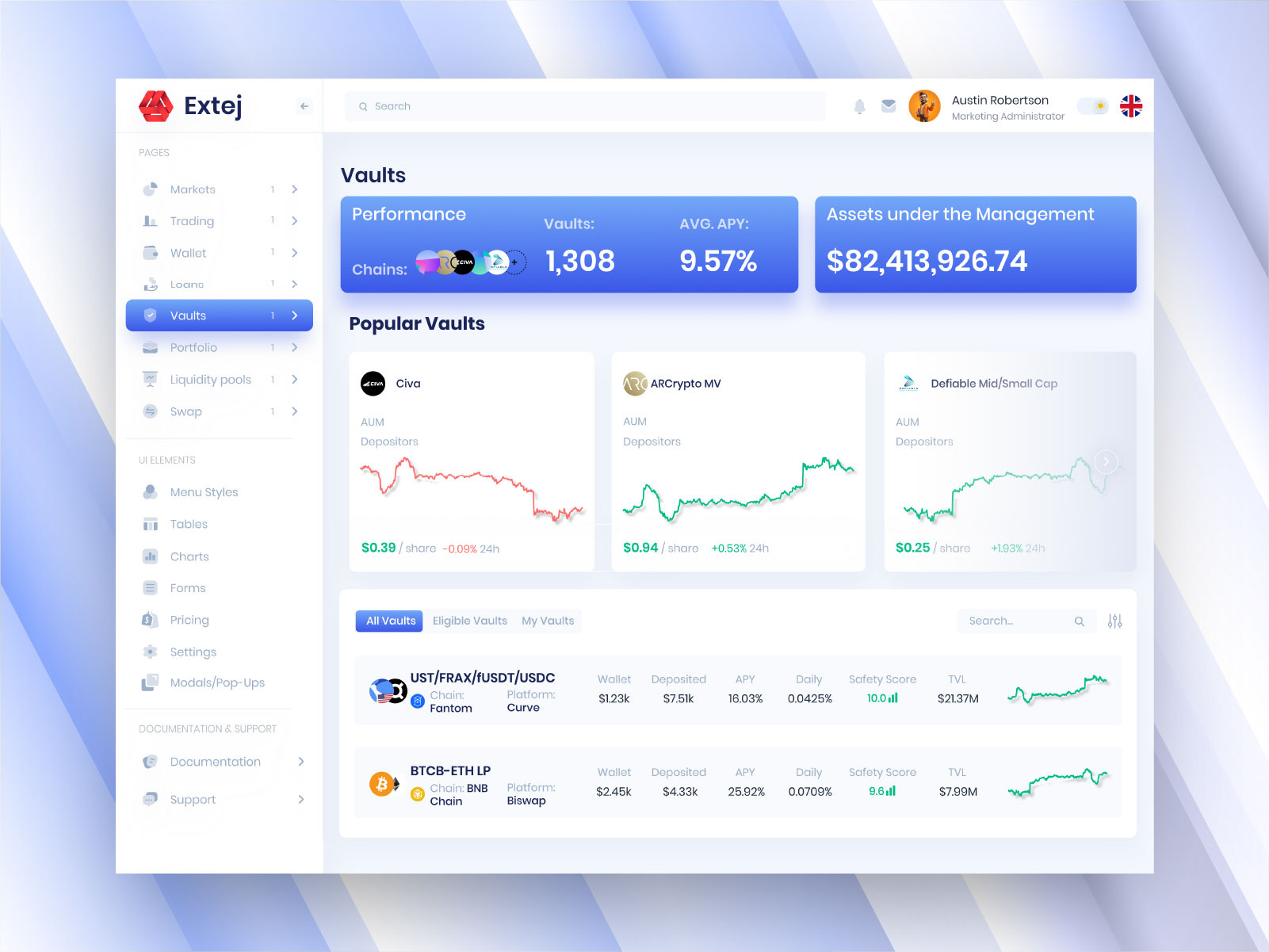 Web3 Dashboard Template for Crypto Vaults by Extej UI UX Design Agency on Dribbble