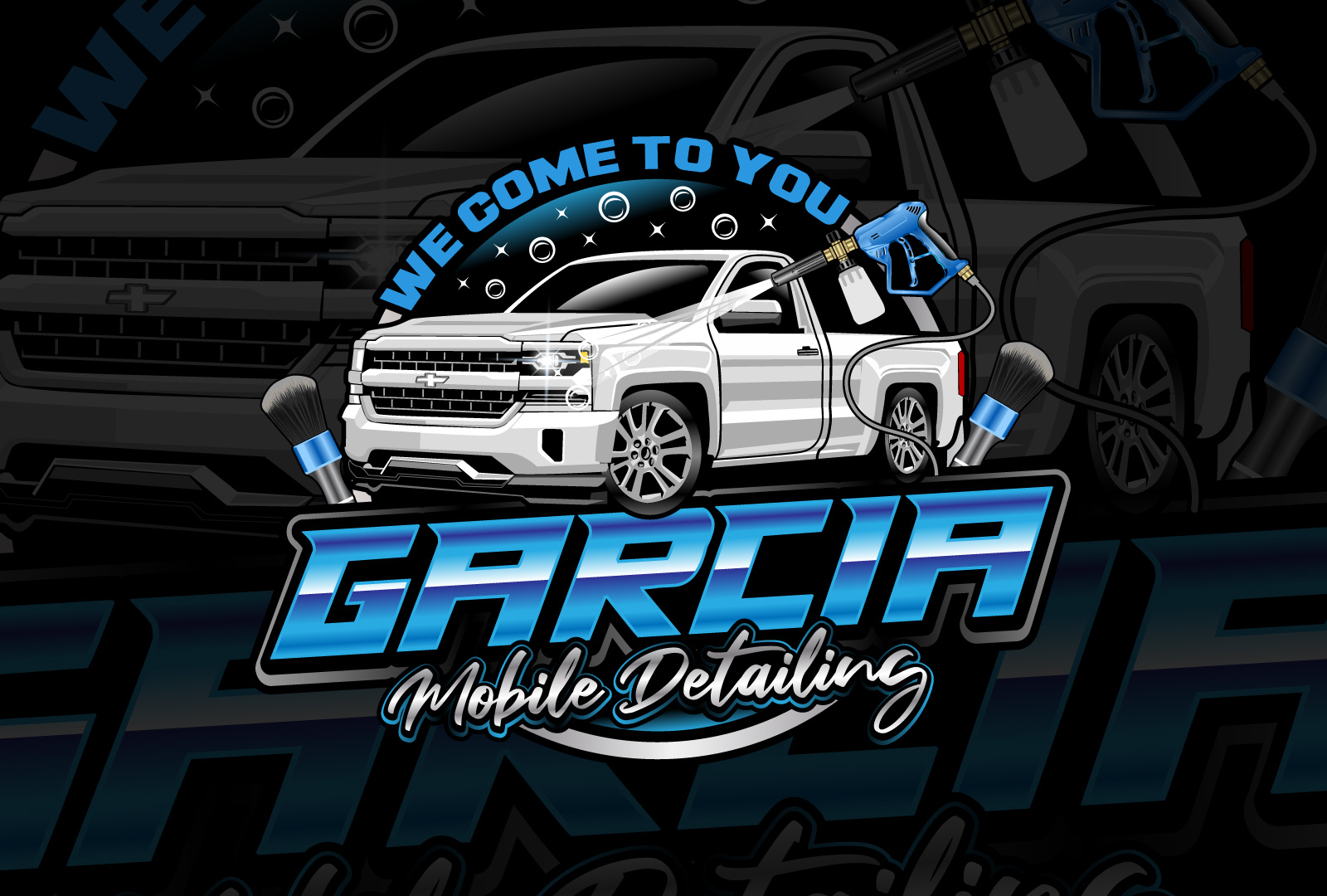 Auto Mobile Detailing Logo Design with Semi Truck Vector by Naieem on ...