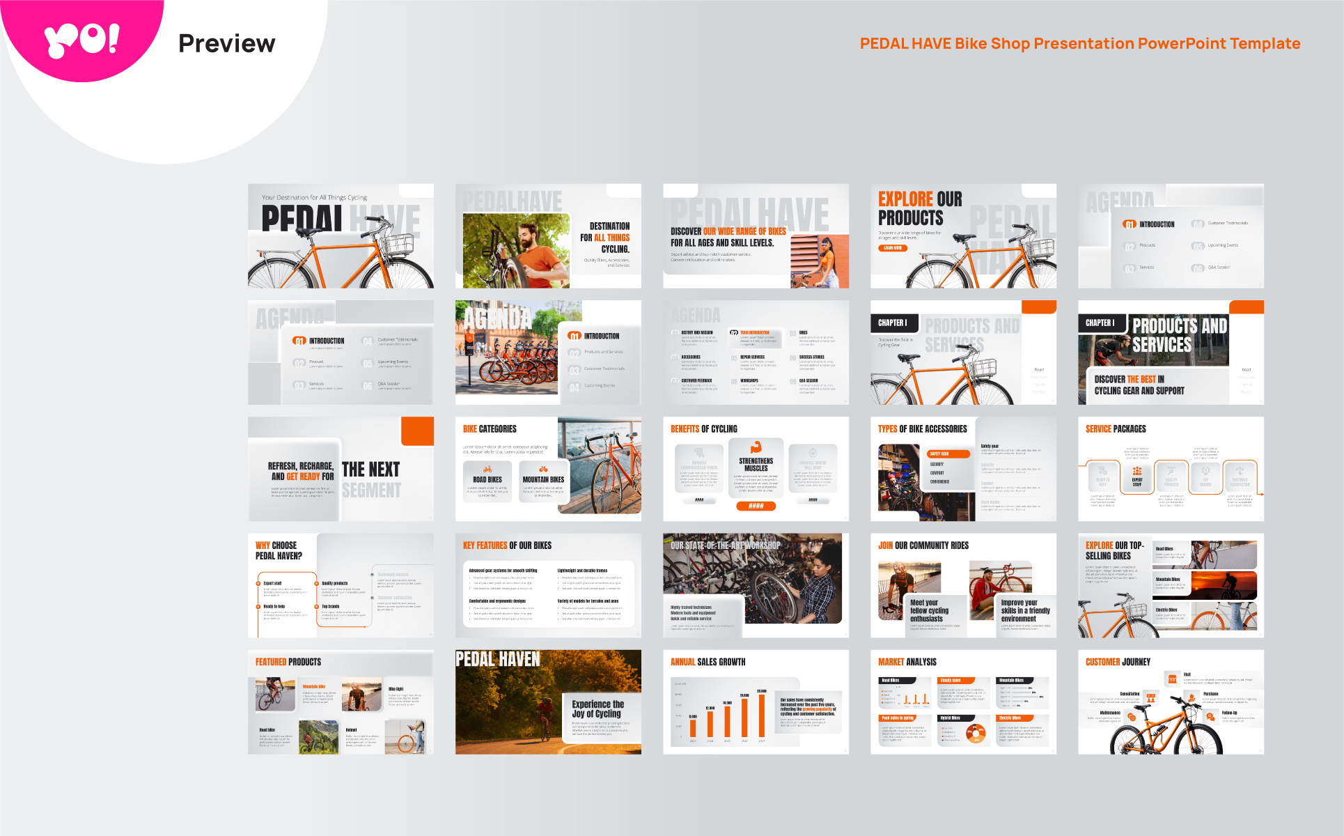 PEDAL HAVE Bike Shop Presentation PowerPoint Template by YO! SLIDE on Dribbble