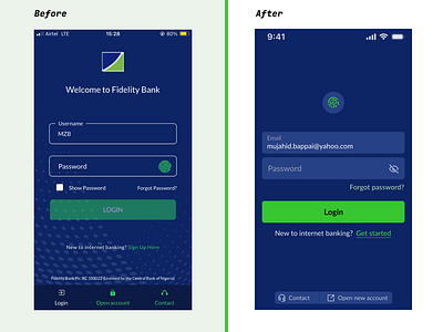 Fidelity bank login redesign by mbappai on Dribbble