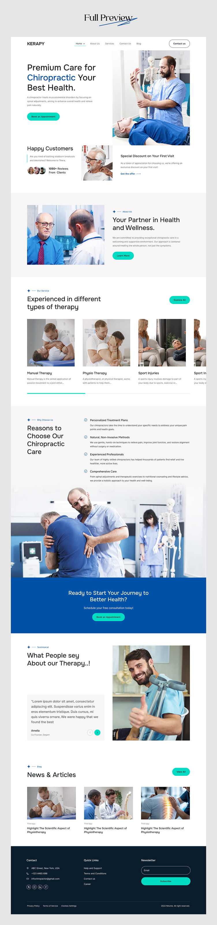 Chiropractor And Physical Therapy Website Design by Sayeed Ahmad for ...
