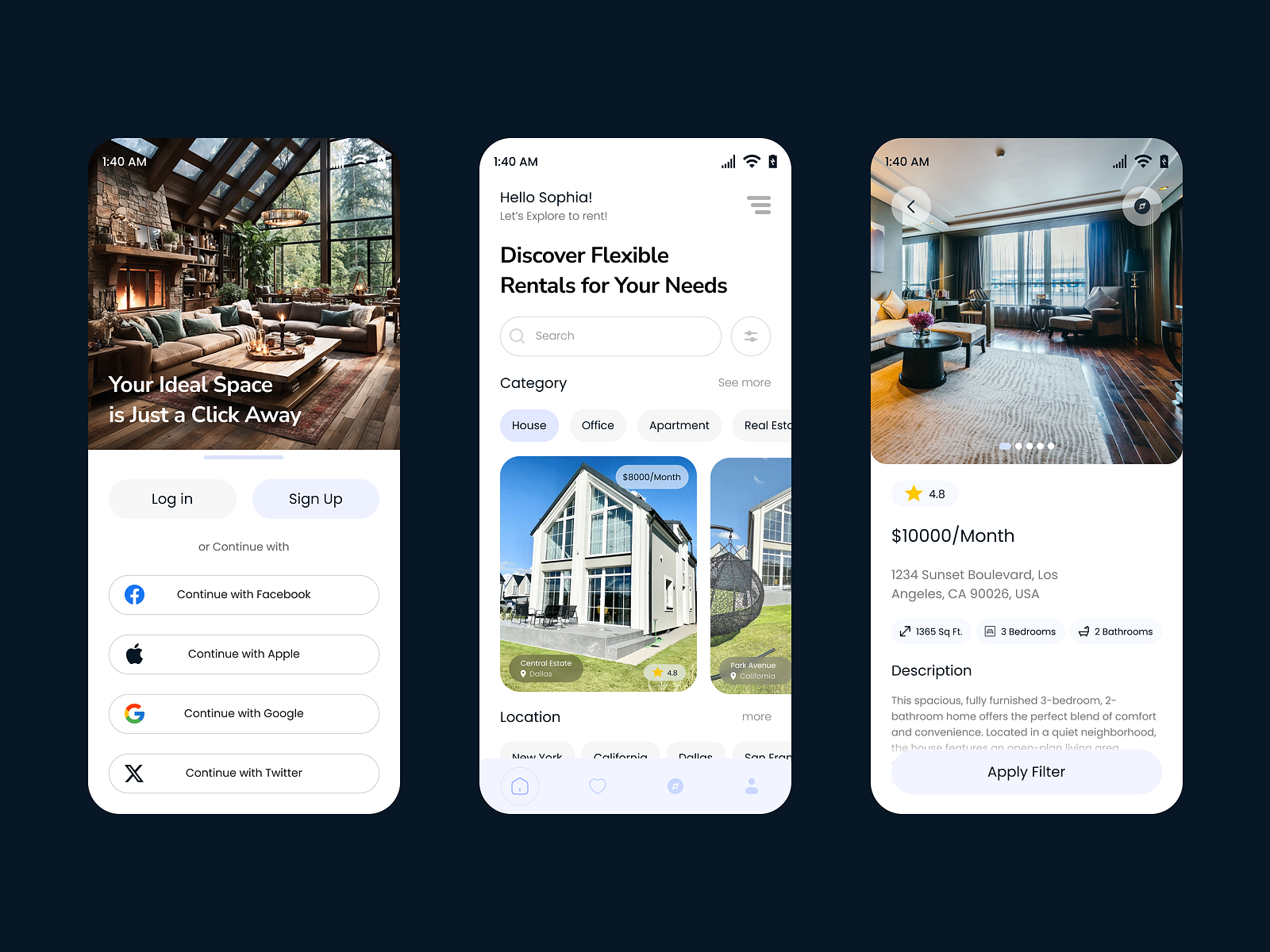 House Rental APP by Rifat Ony on Dribbble
