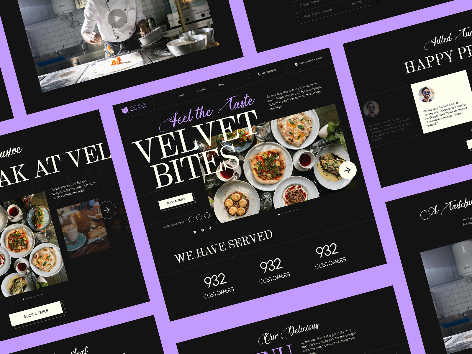 Velvet Bites Restaurant - Web Design by Sawm Agency on Dribbble