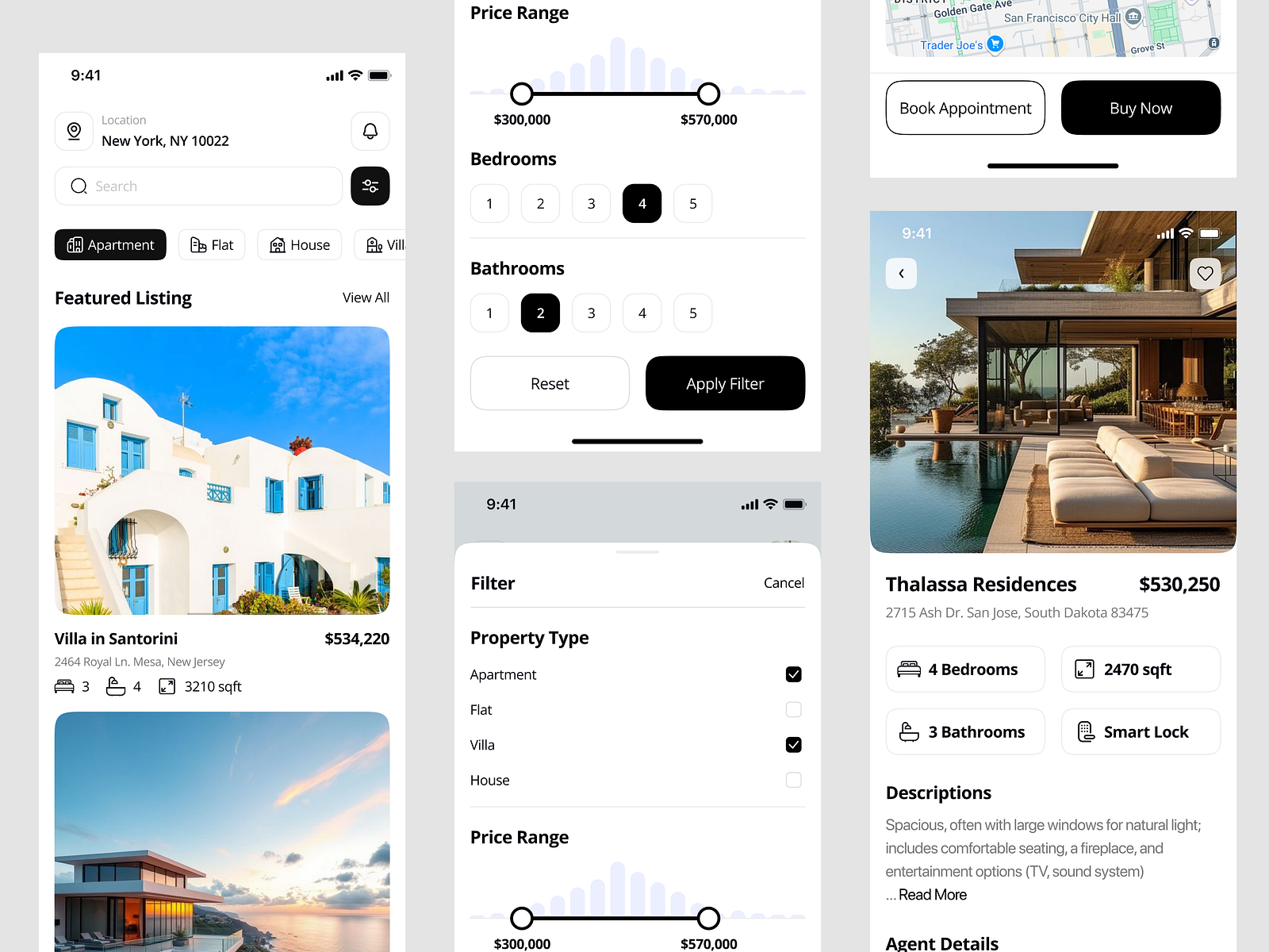 Real Estate Mobile App Design by Madhu Miah on Dribbble