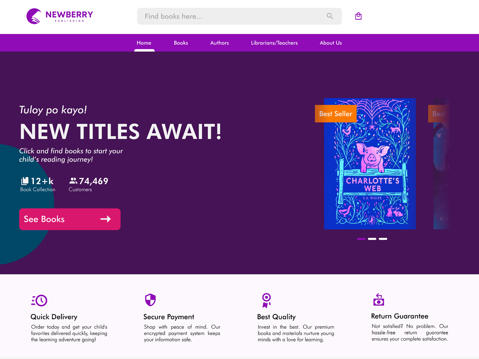 Book Publisher Website Landing Page UI Design by Chad Pangilinan on ...