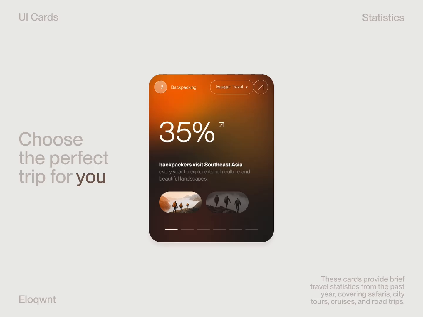 UI Cards Concept For Traveling by Linur for Eloqwnt on Dribbble