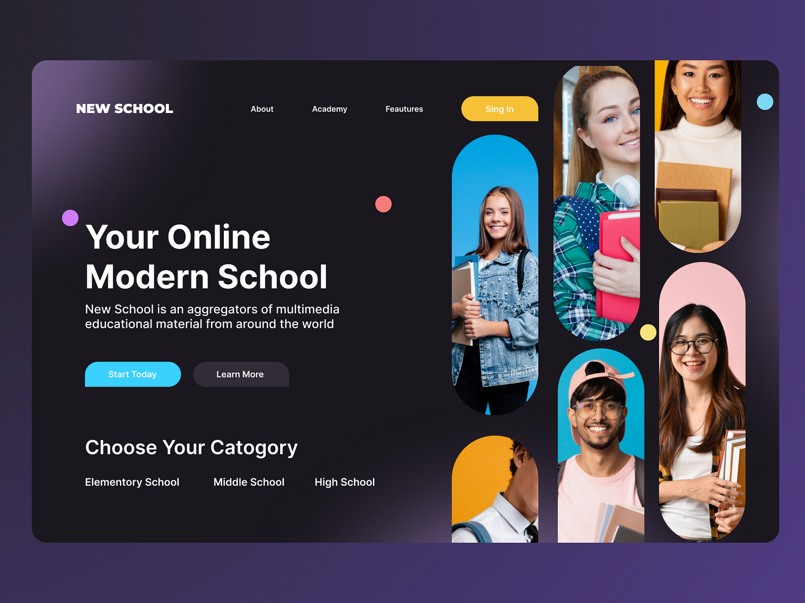 New school landing page Design by Shaistha on Dribbble