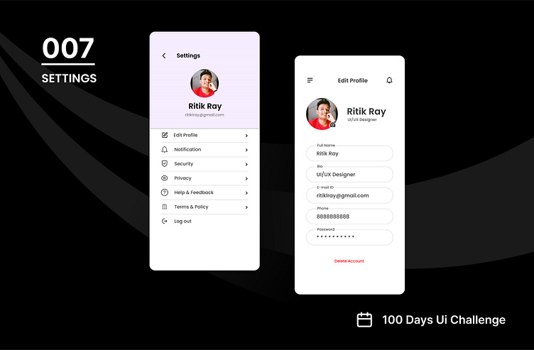 DAY-007 SETTINGS by Ritik Ray on Dribbble