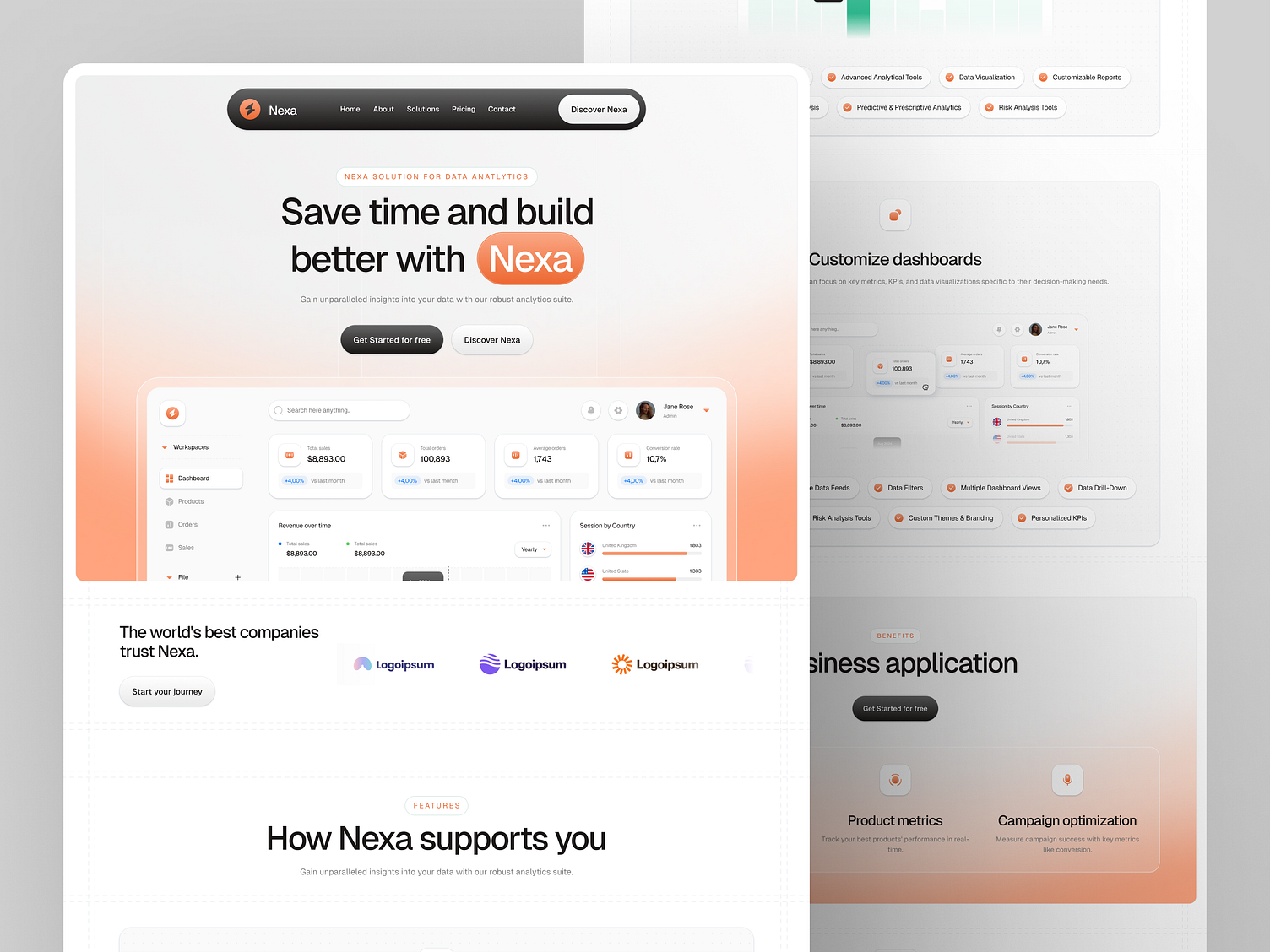 Nexa - Data Analytics Website by Plainthing UI for Plainthing Studio on Dribbble