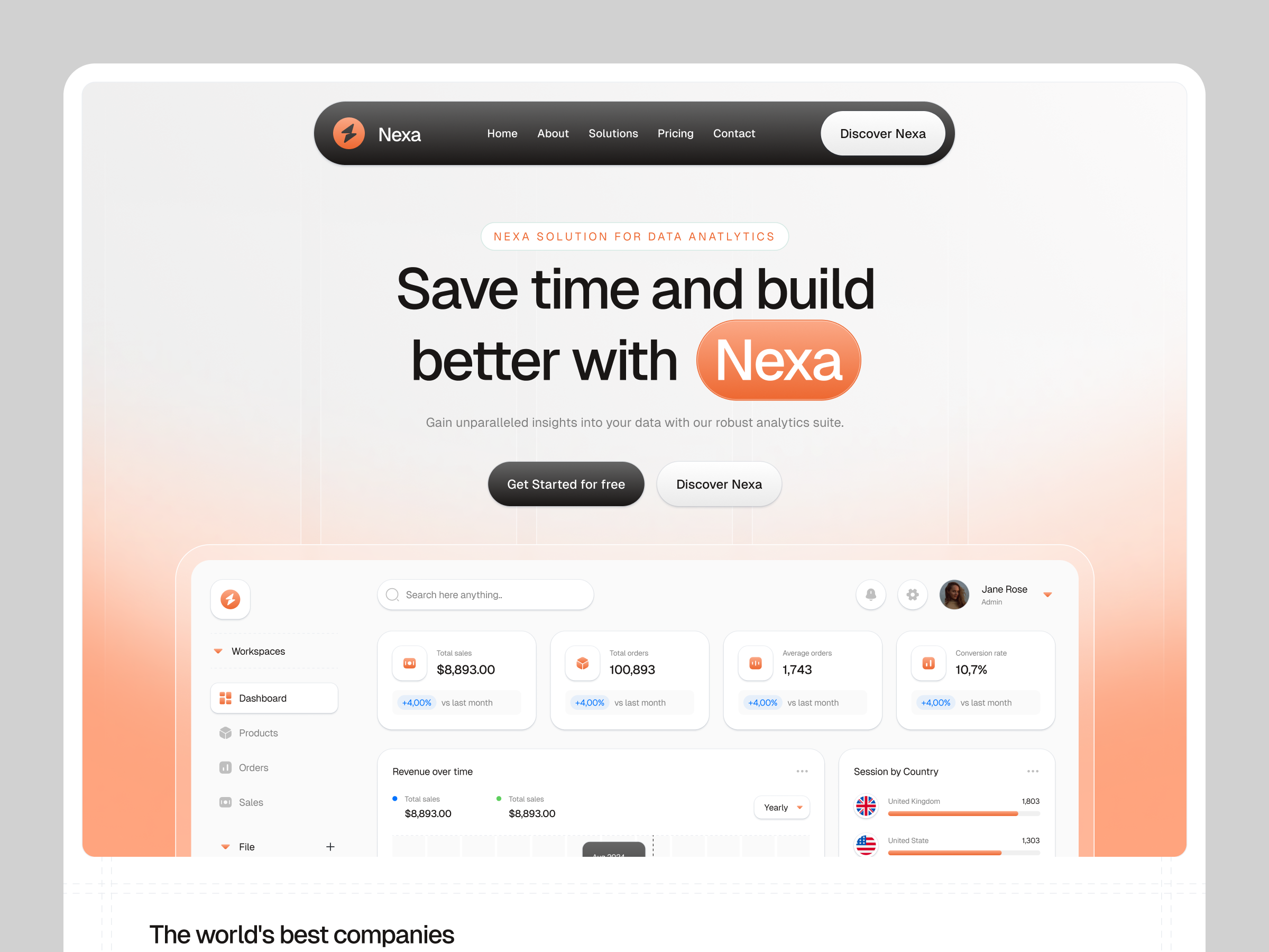 Nexa - Data Analytics Website by Plainthing UI for Plainthing Studio on Dribbble