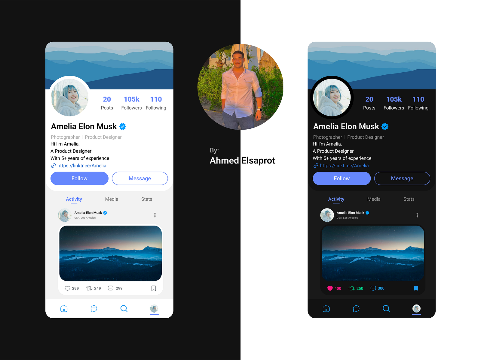 Profile Social Media App by ahmed elsprot on Dribbble