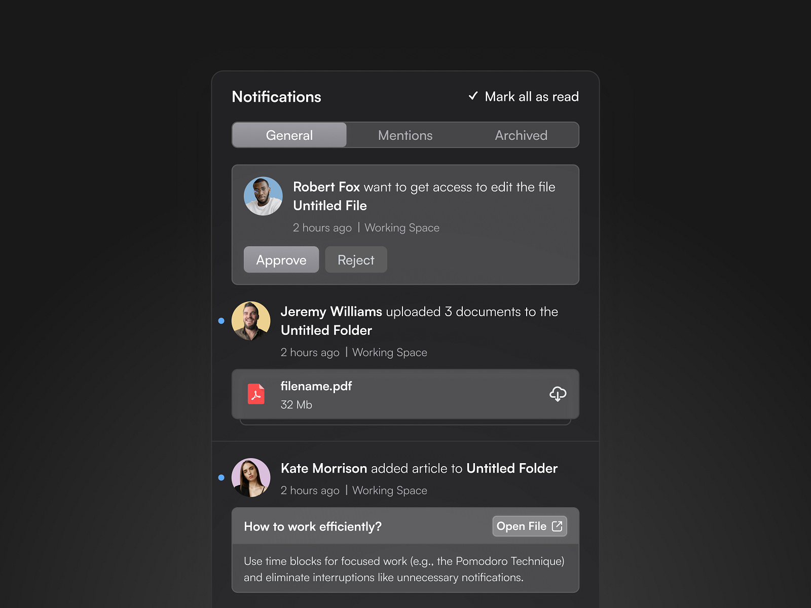 Notification pop up by Serhii Huba for Equal on Dribbble