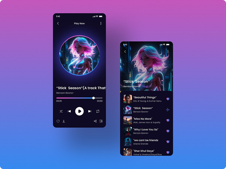 Music App UI Design by Discover design with muhammad on Dribbble