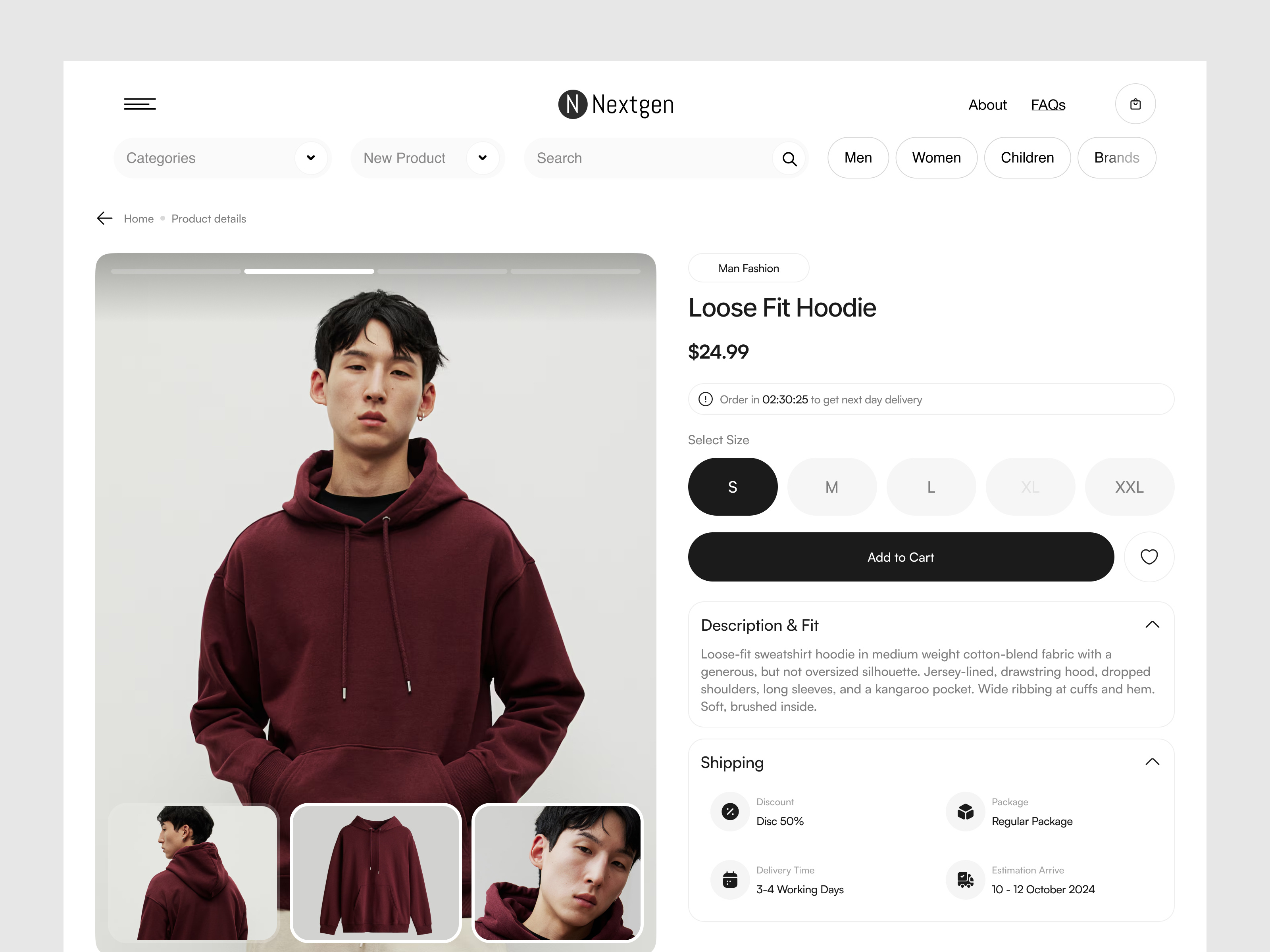 Product details Page & Cart Page UI Design by Madhu Miah on Dribbble