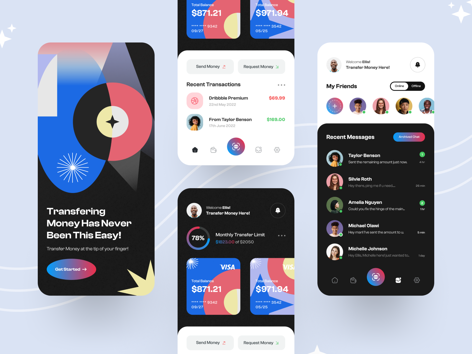 Bauhaus + Flat Design | Wallet App UI Concept by Linur for Eloqwnt on ...