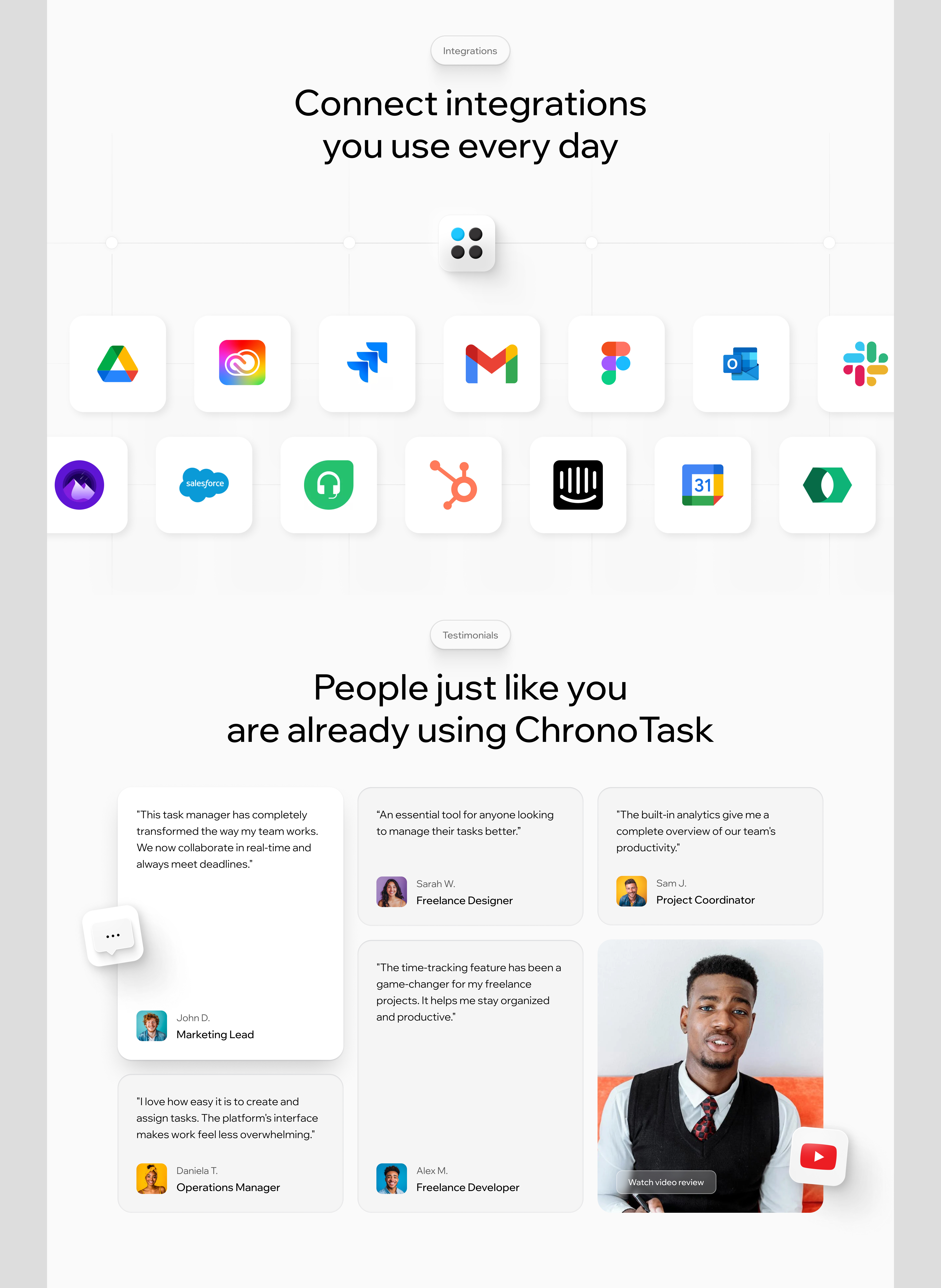 ChronoTask - Landing Page by Outcrowd on Dribbble