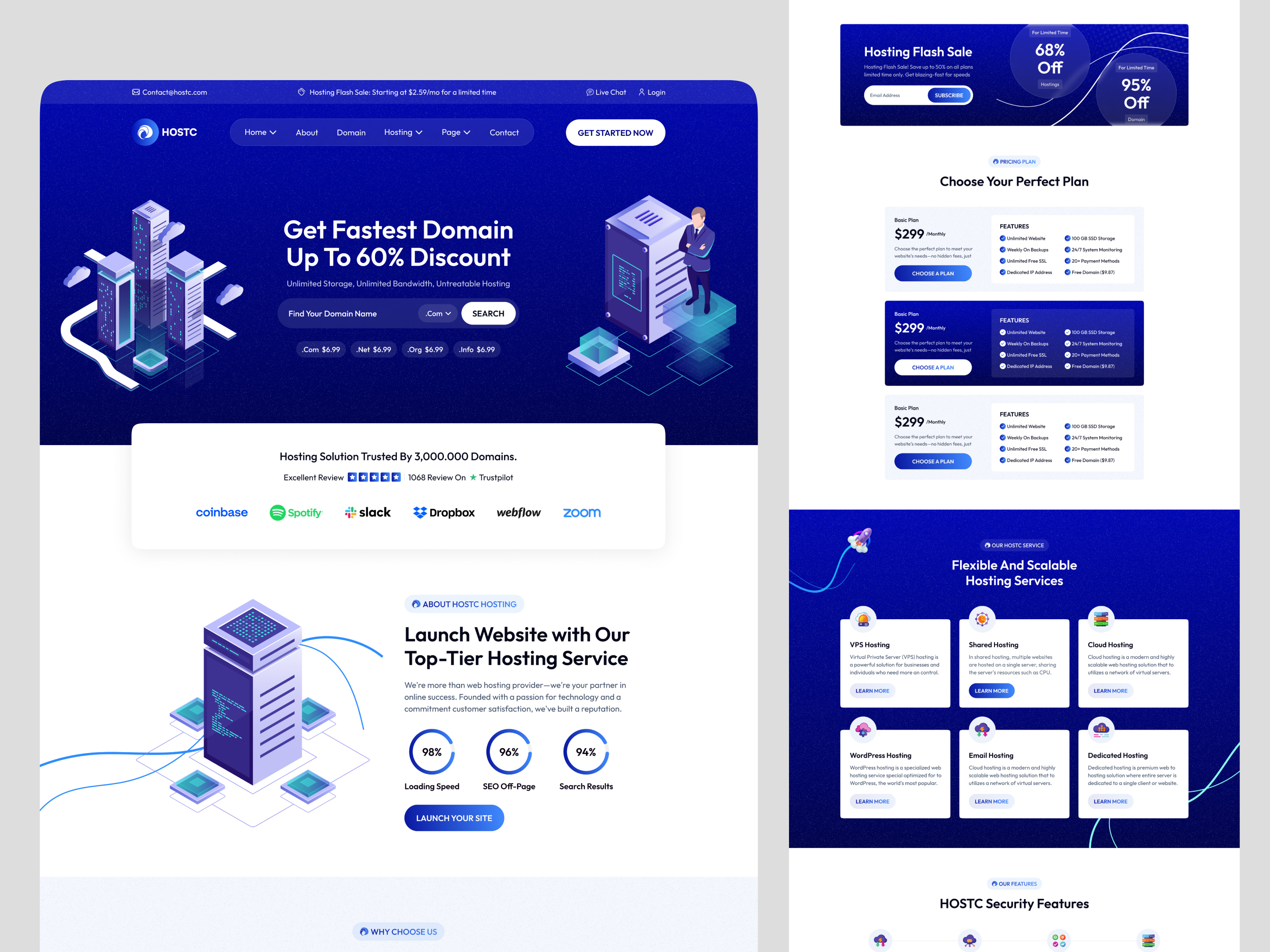 Hostc Web Hosting Landing Page by FleexStudio | Web Design Agency on Dribbble