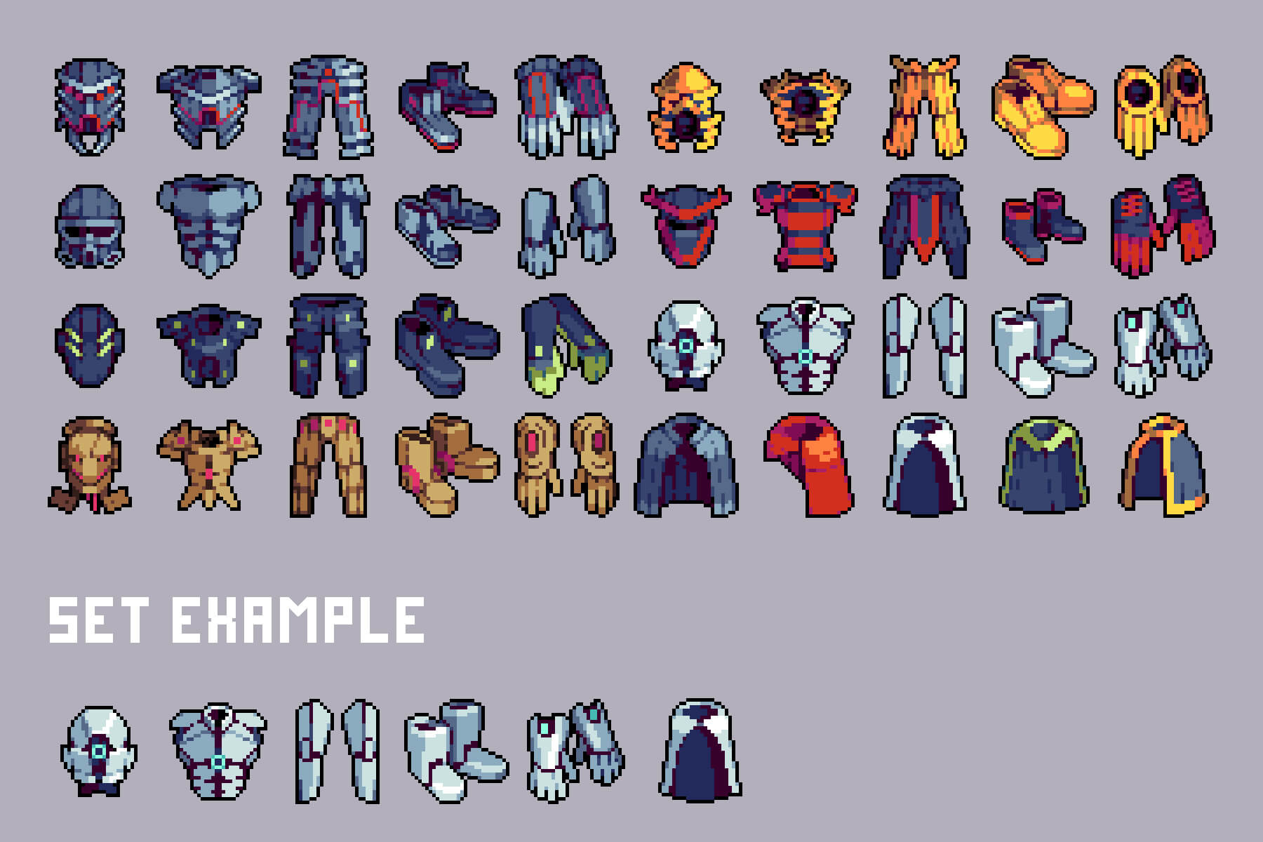 Pixel Armor 32×32 Icons for Cyberpunk Game by 2D Game Assets on Dribbble