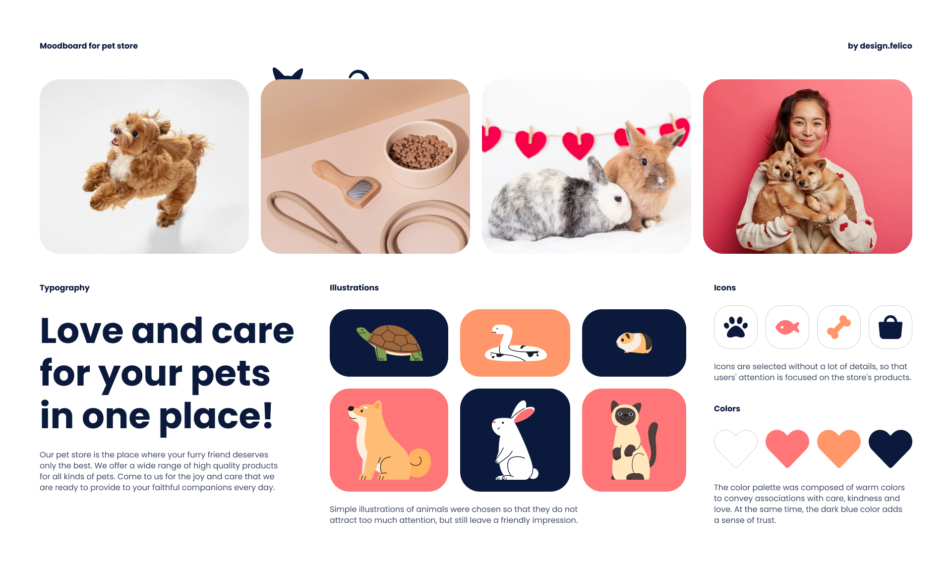 Moodboard for Pet Store Design by Design.felico on Dribbble