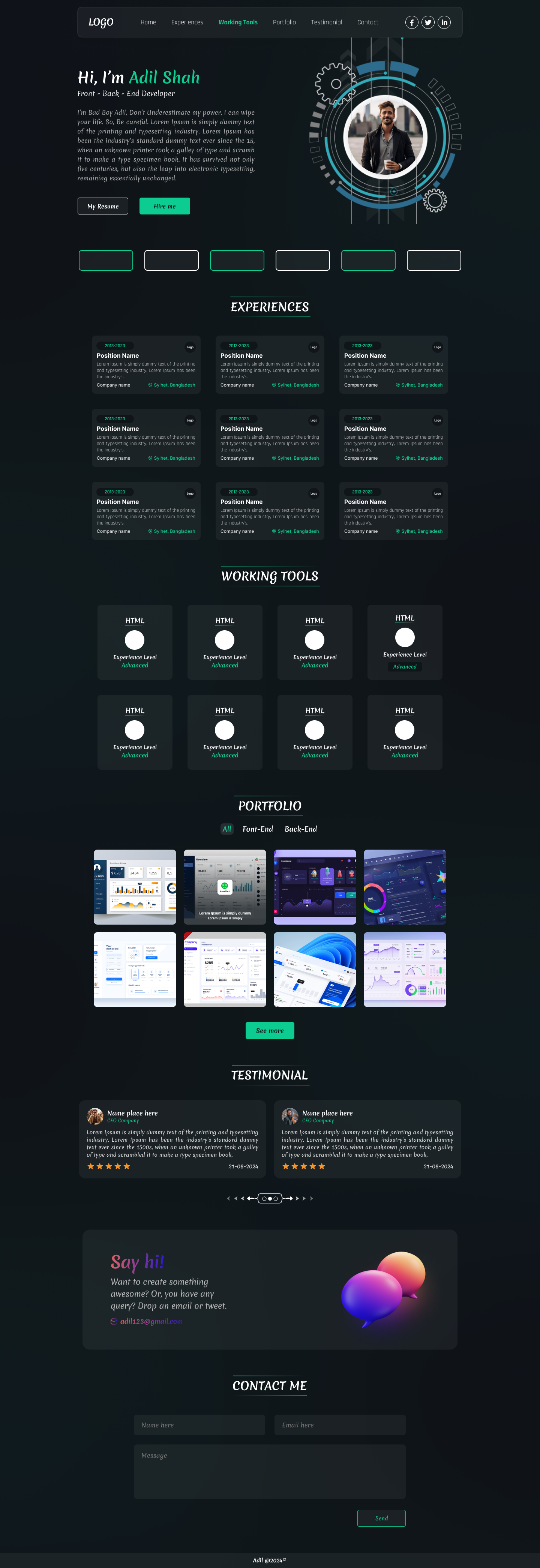 Portfolio Website Ui Design for Developer by Tanjil Hosen on Dribbble