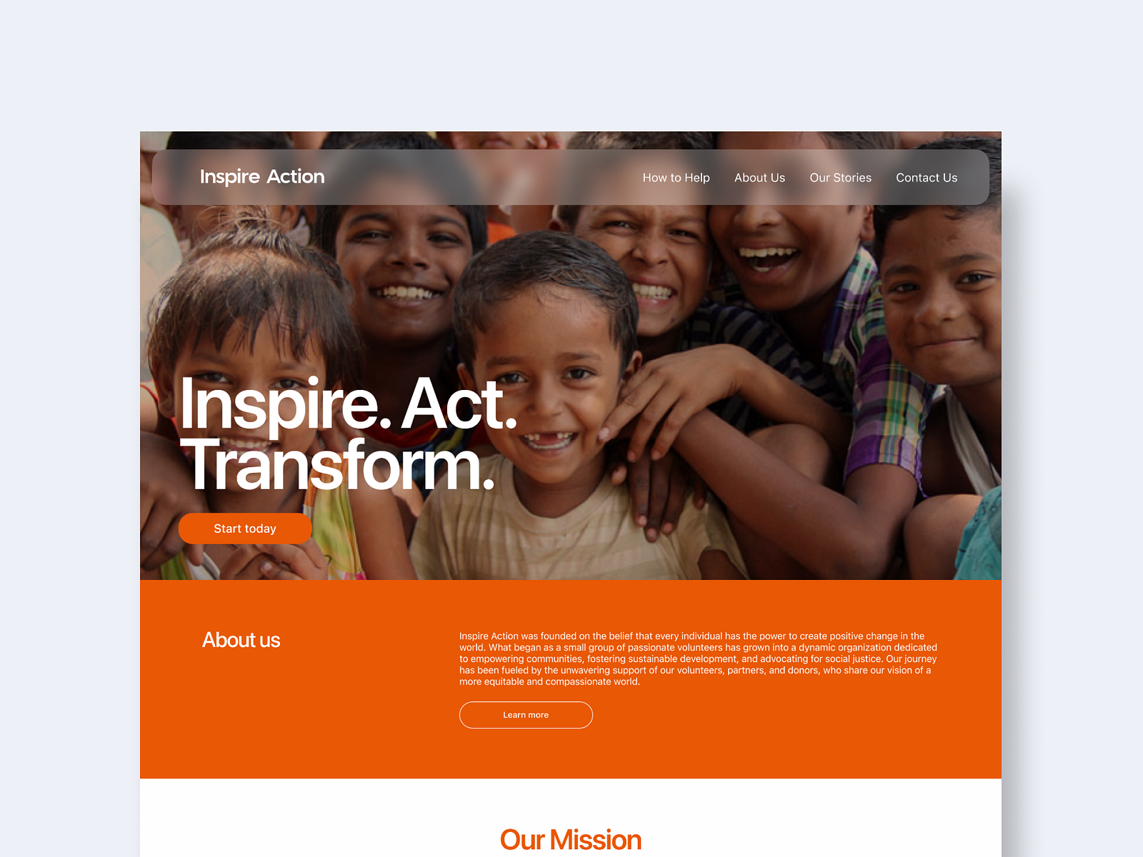 Inspire Action - NGO Website Design Concept by Hudson Souza on Dribbble