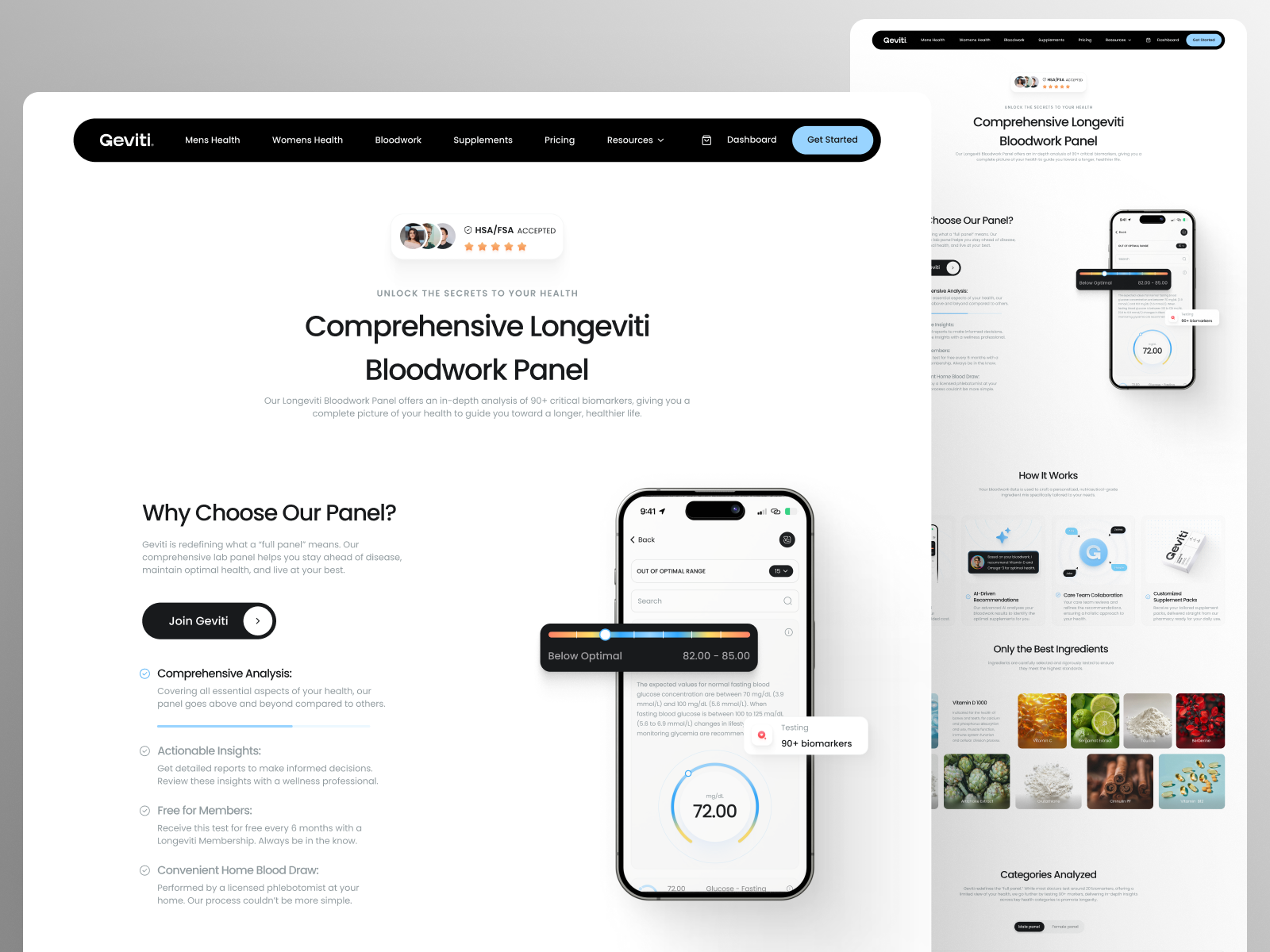 Longevity web design by Alex Socoloff on Dribbble