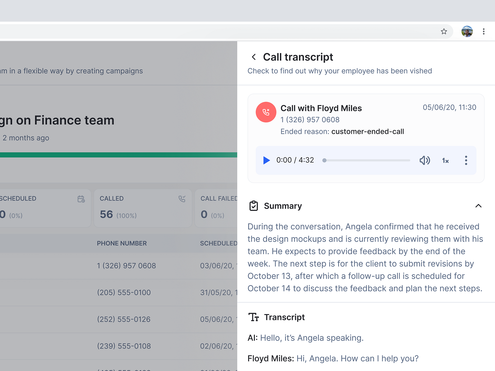 Call Transcript by Anna Ovcharenko 🇺🇦 on Dribbble