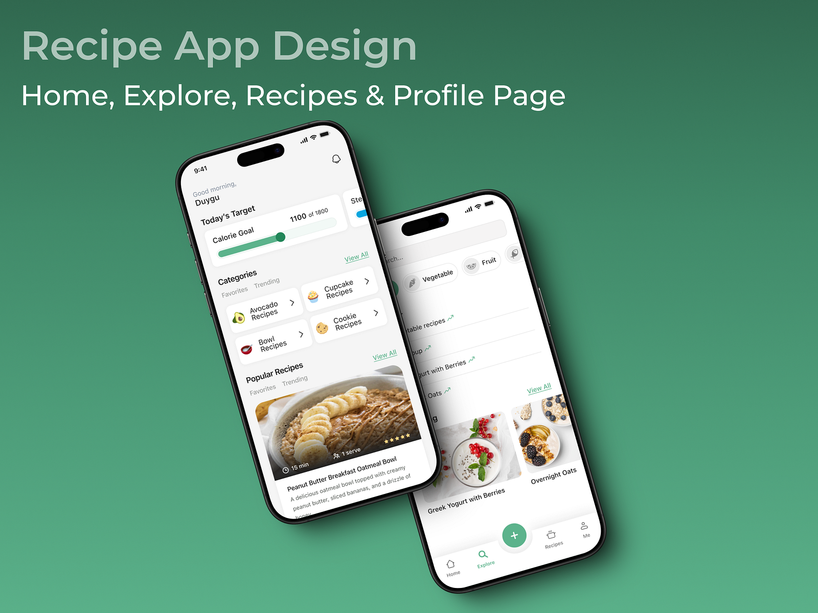Recipe App Design by Duygu Caglayan on Dribbble