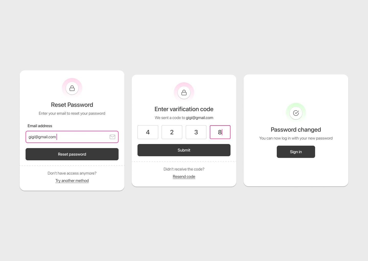 Reset / change password UI design by Ghada Mohamed on Dribbble