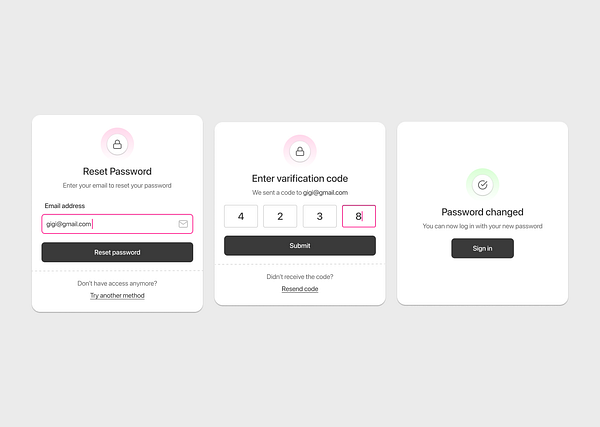 Reset / change password UI design by Ghada Mohamed on Dribbble