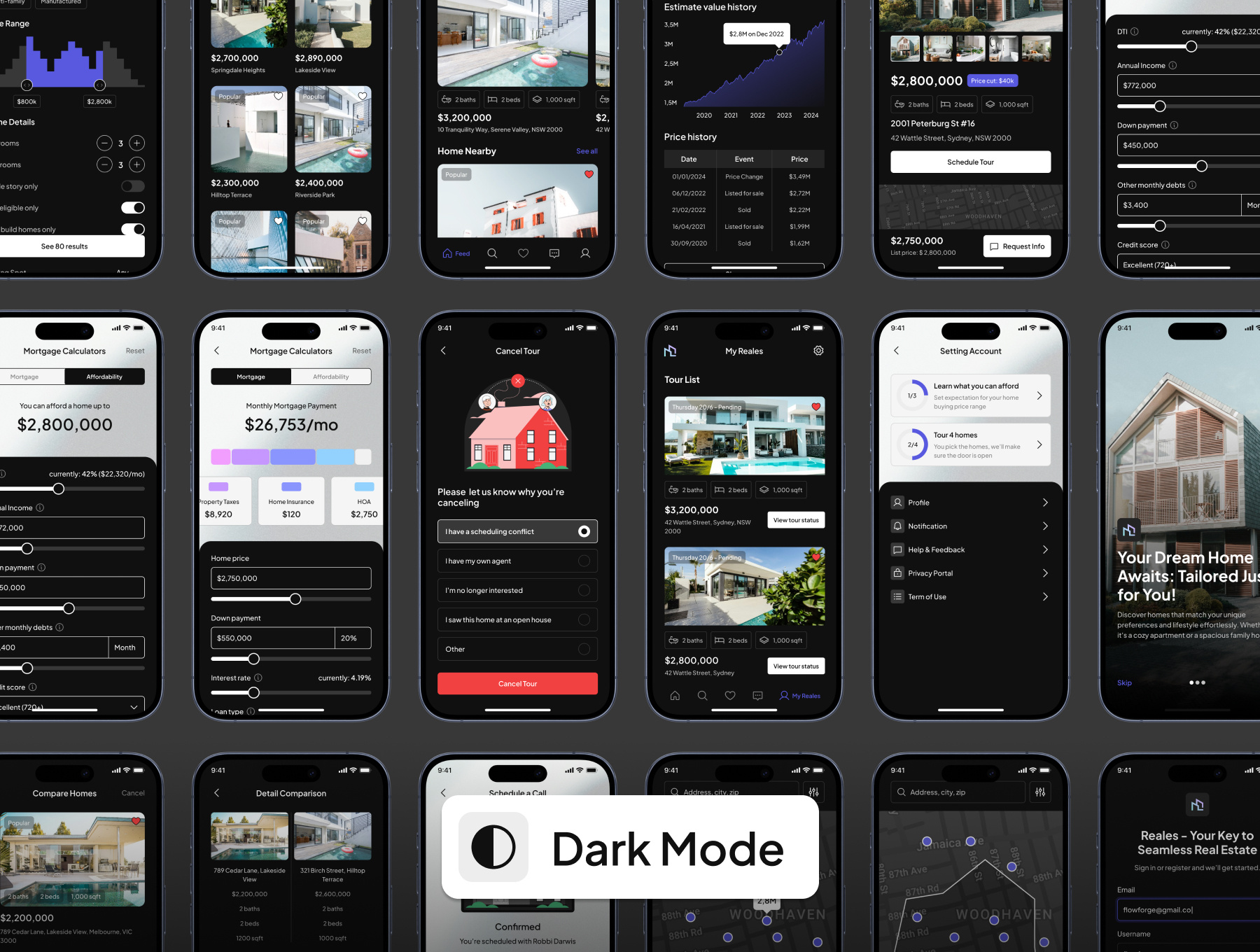 Reales UI Kit - Real Estate App (Detail & Mortgage Calculator) by Robbi Darwis for Flow Forge on ...