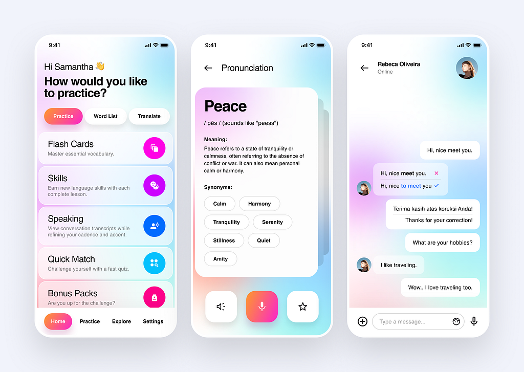 Language Learning App Exploration by Paperpillar on Dribbble