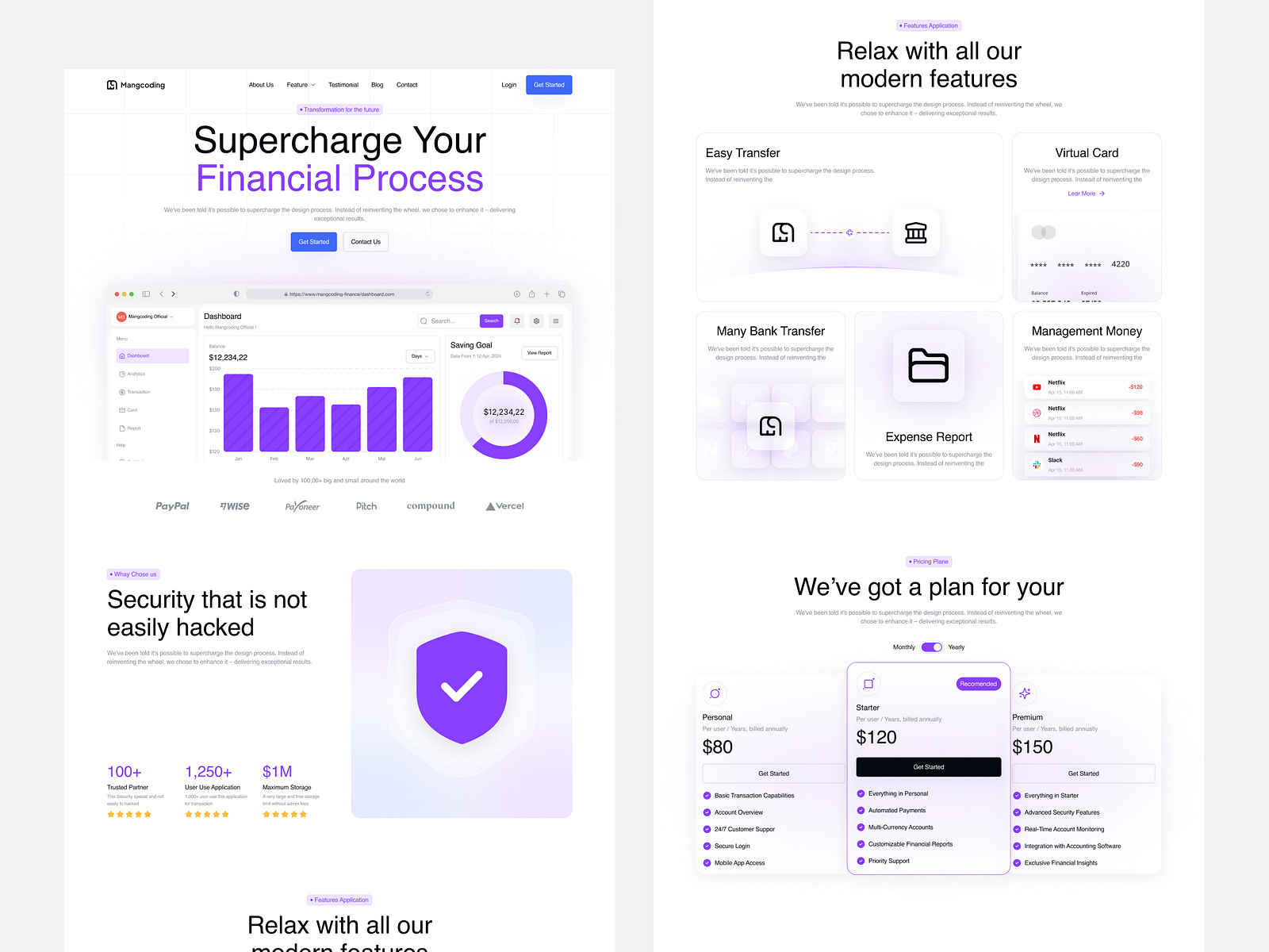 Mangcoding Financeial - Landing Page by Mangcoding Studio on Dribbble