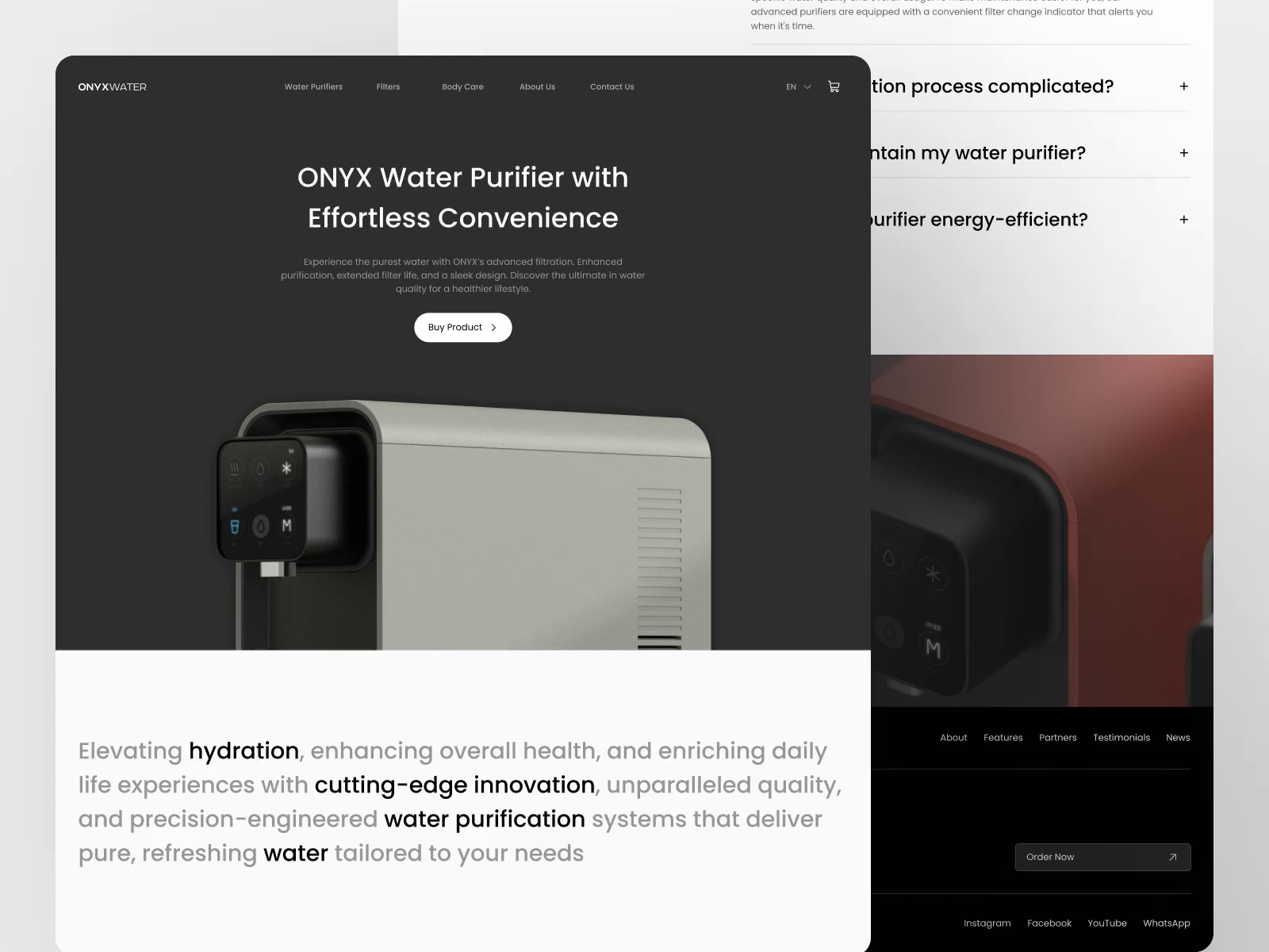 ONYX Water Purifier - Landing Page Product Animation by Nija Design for ...