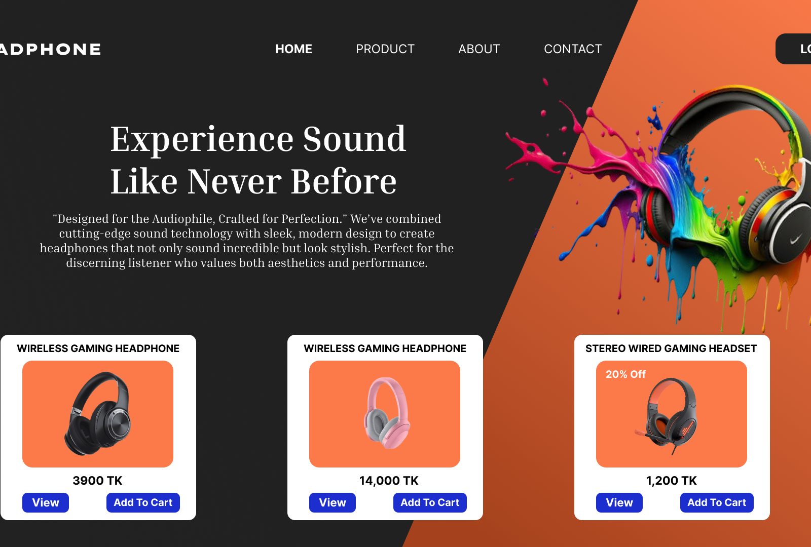 HEADPHONE Landing Page by Adnan Rahman on Dribbble